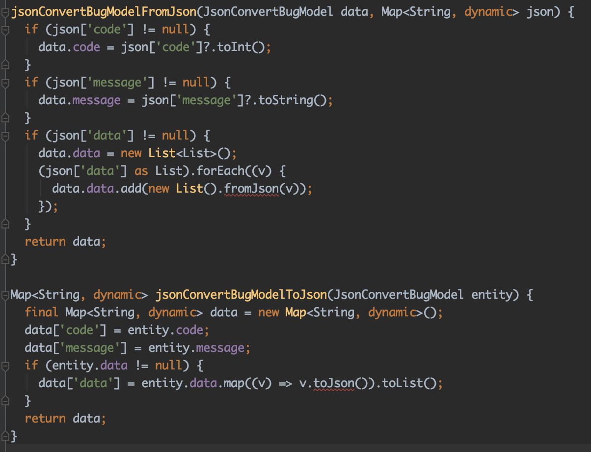 List嵌套List生成的helper类不正确 · Issue #51 · fluttercandies/FlutterJsonBeanFactory · GitHub