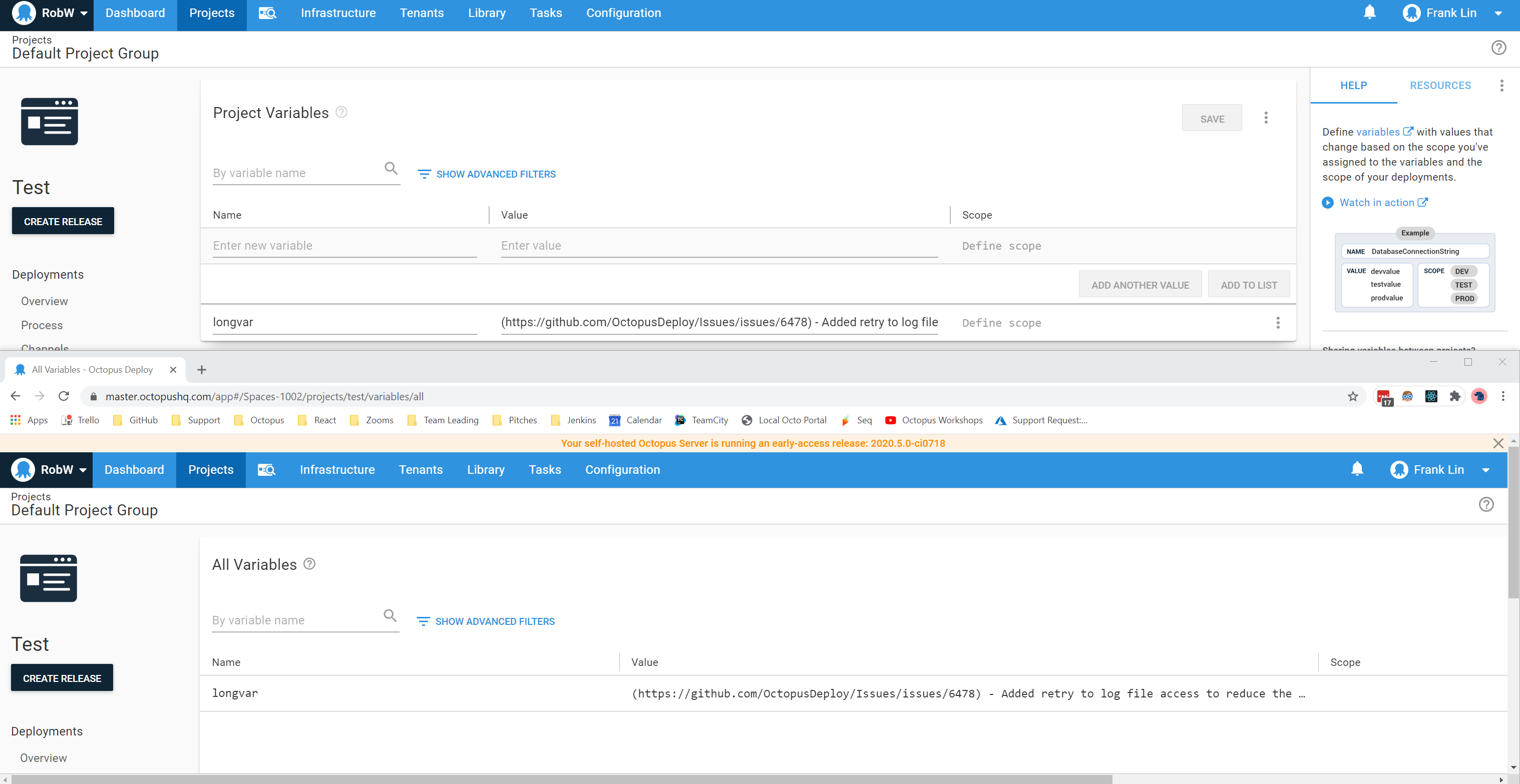 Long variable values alter All Variables page layout · Issue #6590 · OctopusDeploy/Issues · GitHub