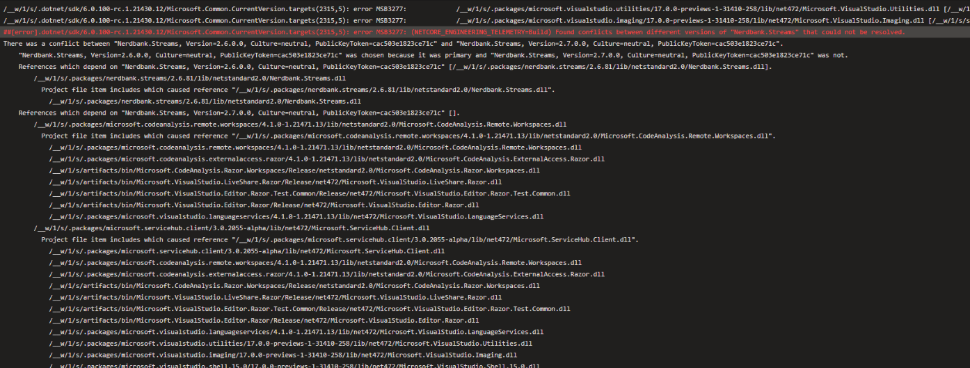 NerdBank.Streams CI failure is flaky somehow? · Issue #5717 · dotnet/razor · GitHub