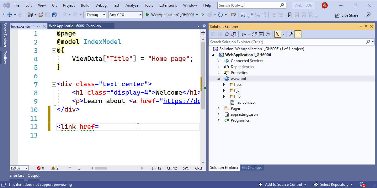 Visual Studio 2022 Hangs on Editing CHTML · Issue #6006 · dotnet/razor ...