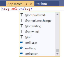Directive attribute completions are provided after colon · Issue #5496 · dotnet/razor · GitHub