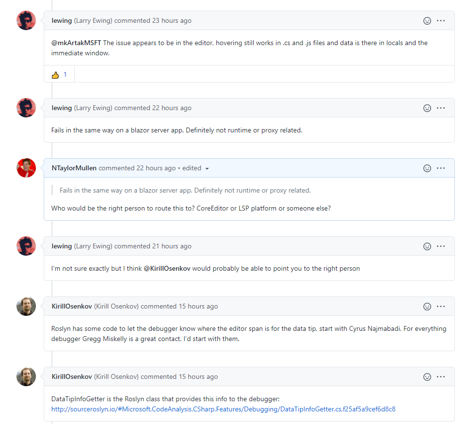 Blazor Server razor components debugging doesn't show variable value on hover · Issue #5168 ...