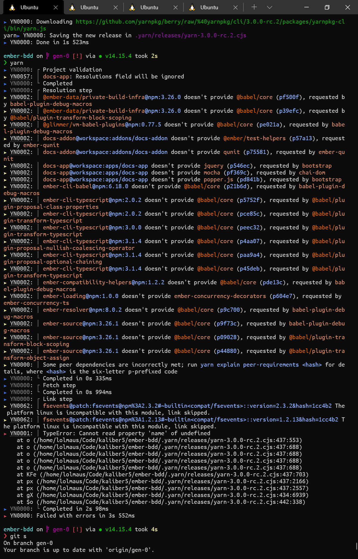 Bug Yn0001 │ Typeerror Cannot Read Property Name Of Undefined · Issue 2946 · Yarnpkg 