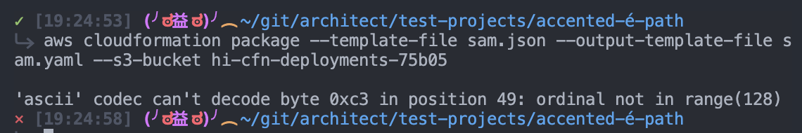 File paths containing non-ascii characters fail with AWS tooling ...
