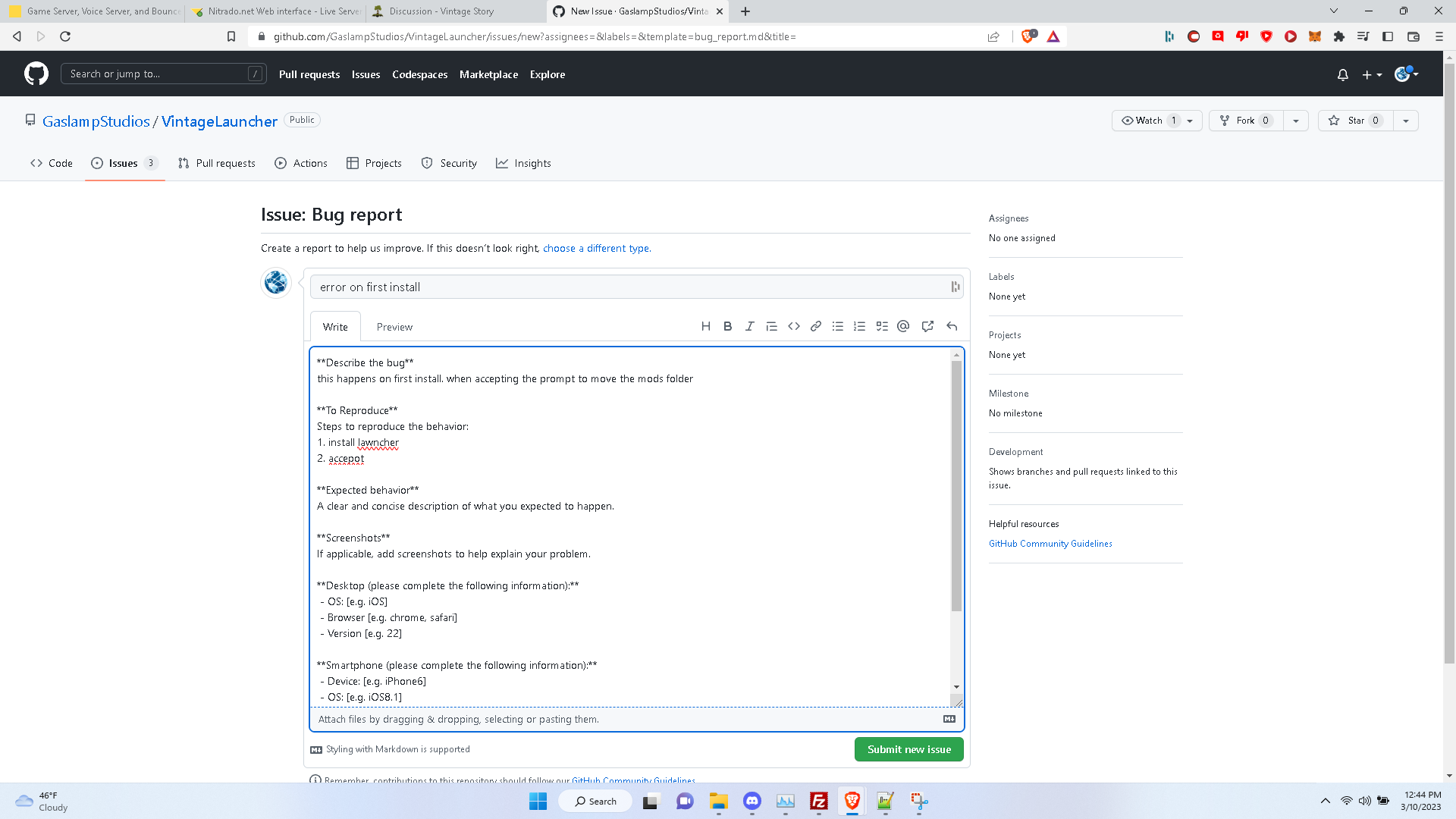 error on first install · Issue #5 · GaslampStudios/VintageLauncher · GitHub