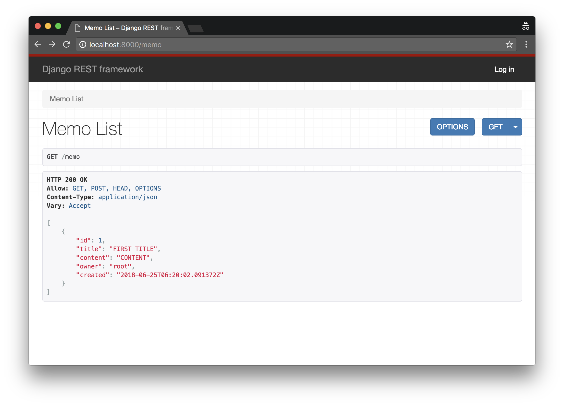 Django Rest Framework 2 log
