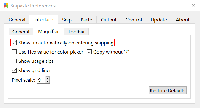 Feature request - add option to disable magnifier · Issue #885 · Snipaste/feedback · GitHub