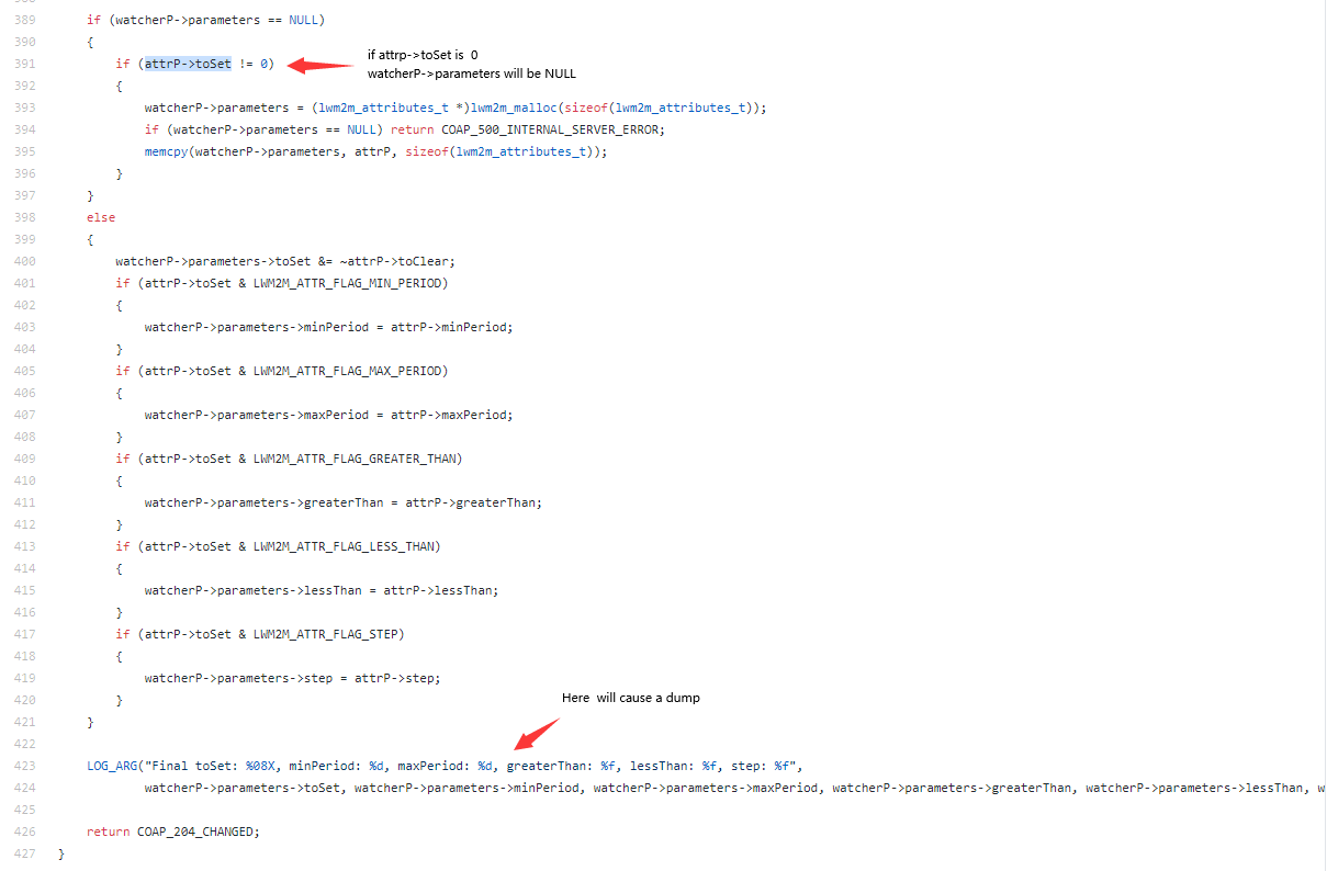 observe_setParameters may cause dump · Issue #550 · eclipse-wakaama/wakaama · GitHub