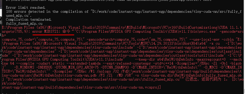 Build faild(win10 cuda11.1 ) · Issue #673 · NVlabs/instant-ngp · GitHub