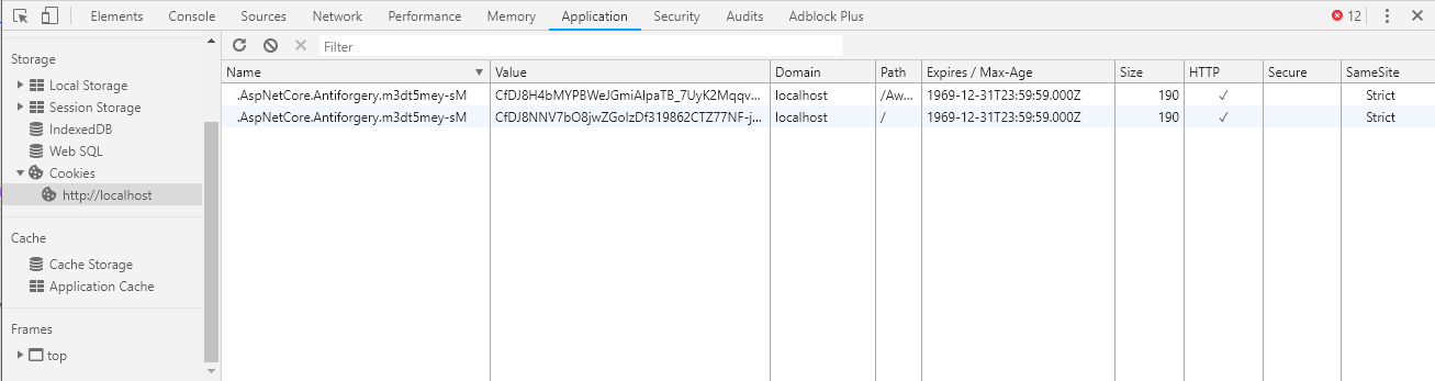 Double Antiforgerytoken Cookie On Localhost When Switching Between Iis And Iisexpress · Issue