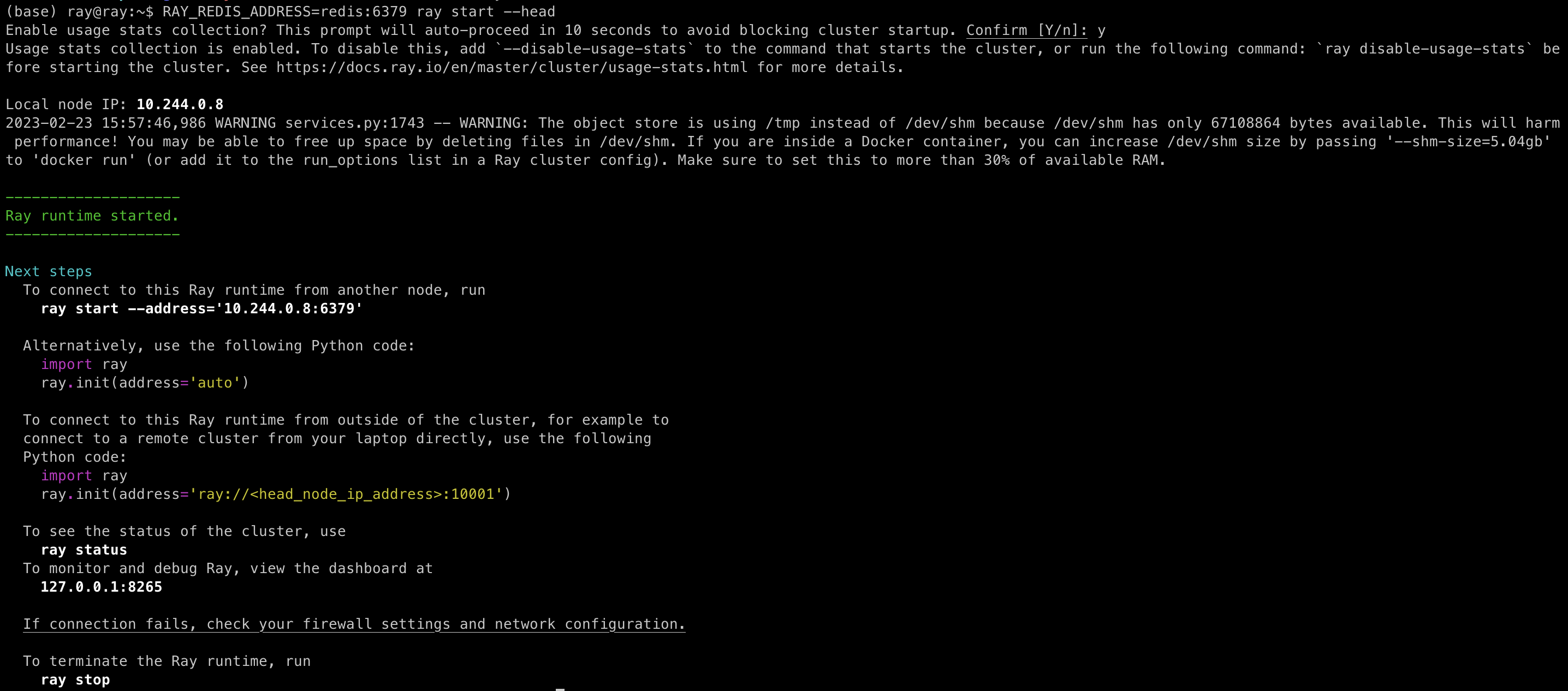 [Bug] Ray 2.3.0 cannot connect to Redis · Issue #927 · ray-project/kuberay · GitHub