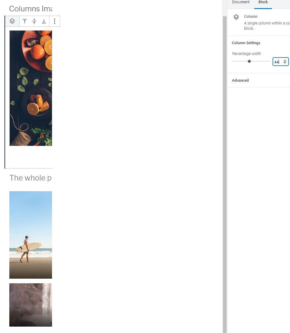 Image In Columns · Issue 16361 · Wordpressgutenberg · Github
