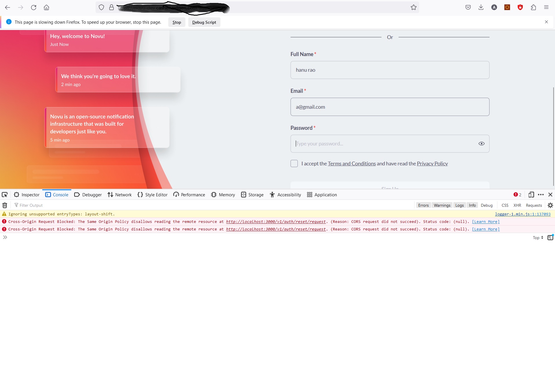 🐛 Bug Report: Novu Application getting Network Error while getting singup · Issue #3602 · novuhq ...