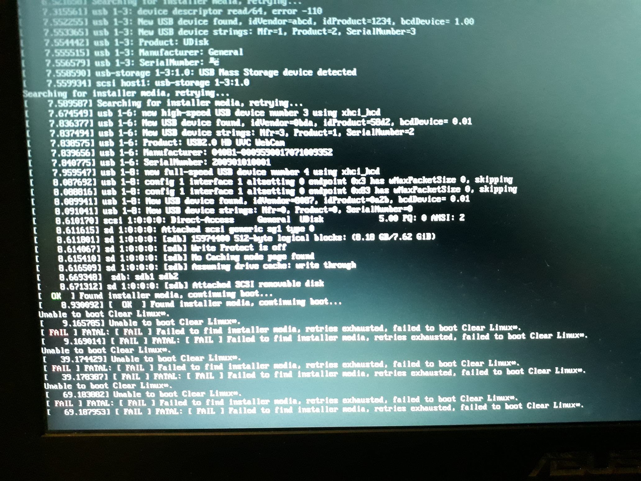 Fail to find installer media · Issue #1498 · clearlinux/distribution · GitHub