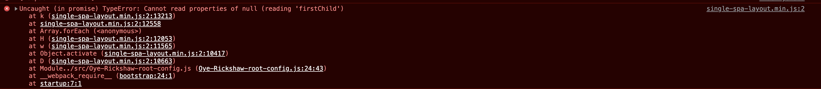 Uncaught (in promise) TypeError: Cannot read properties of null (reading 'firstChild') at k ...