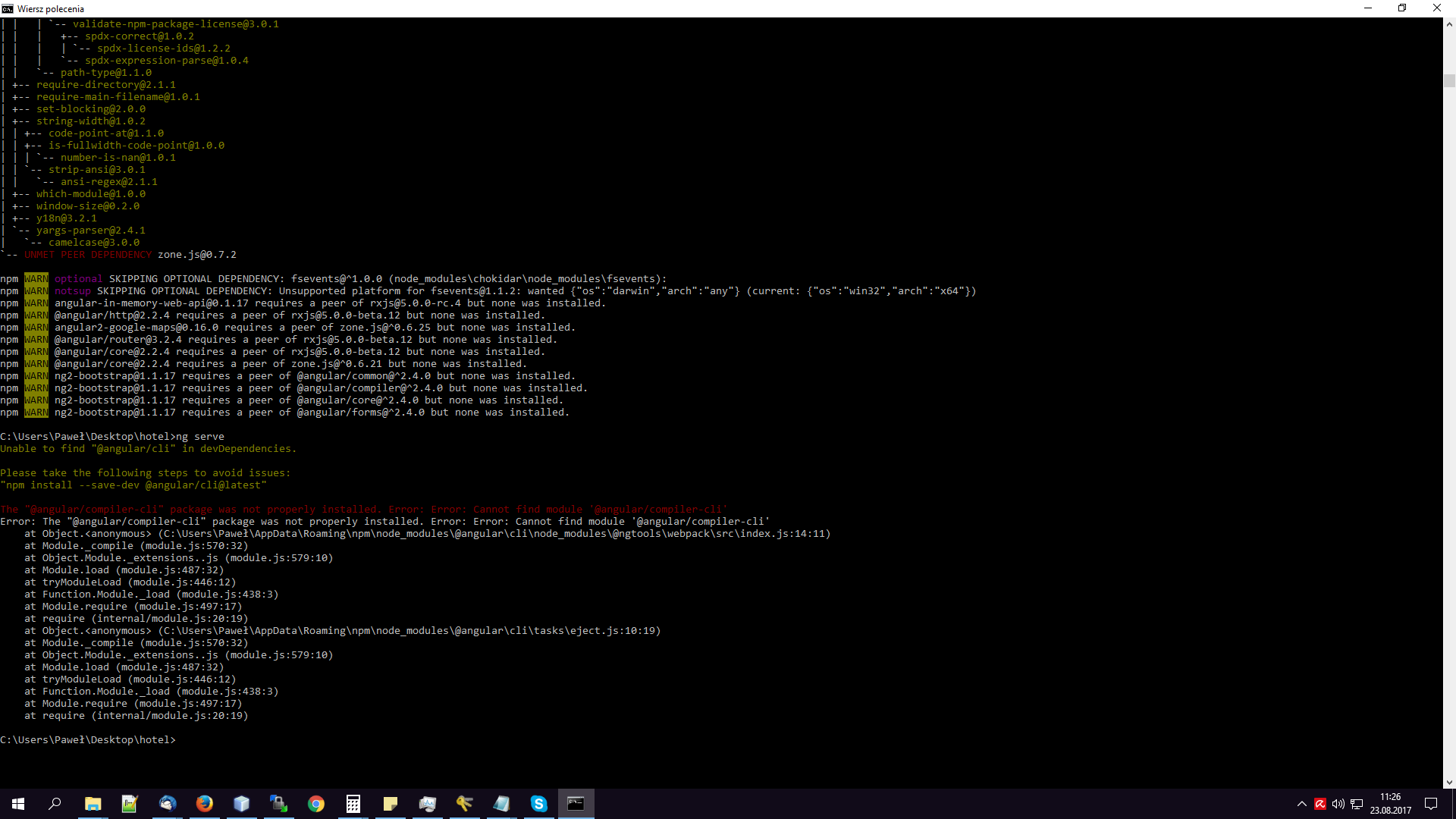npm install error (new angualr cli version) · Issue #54 · creativetimofficial/ct-material ...