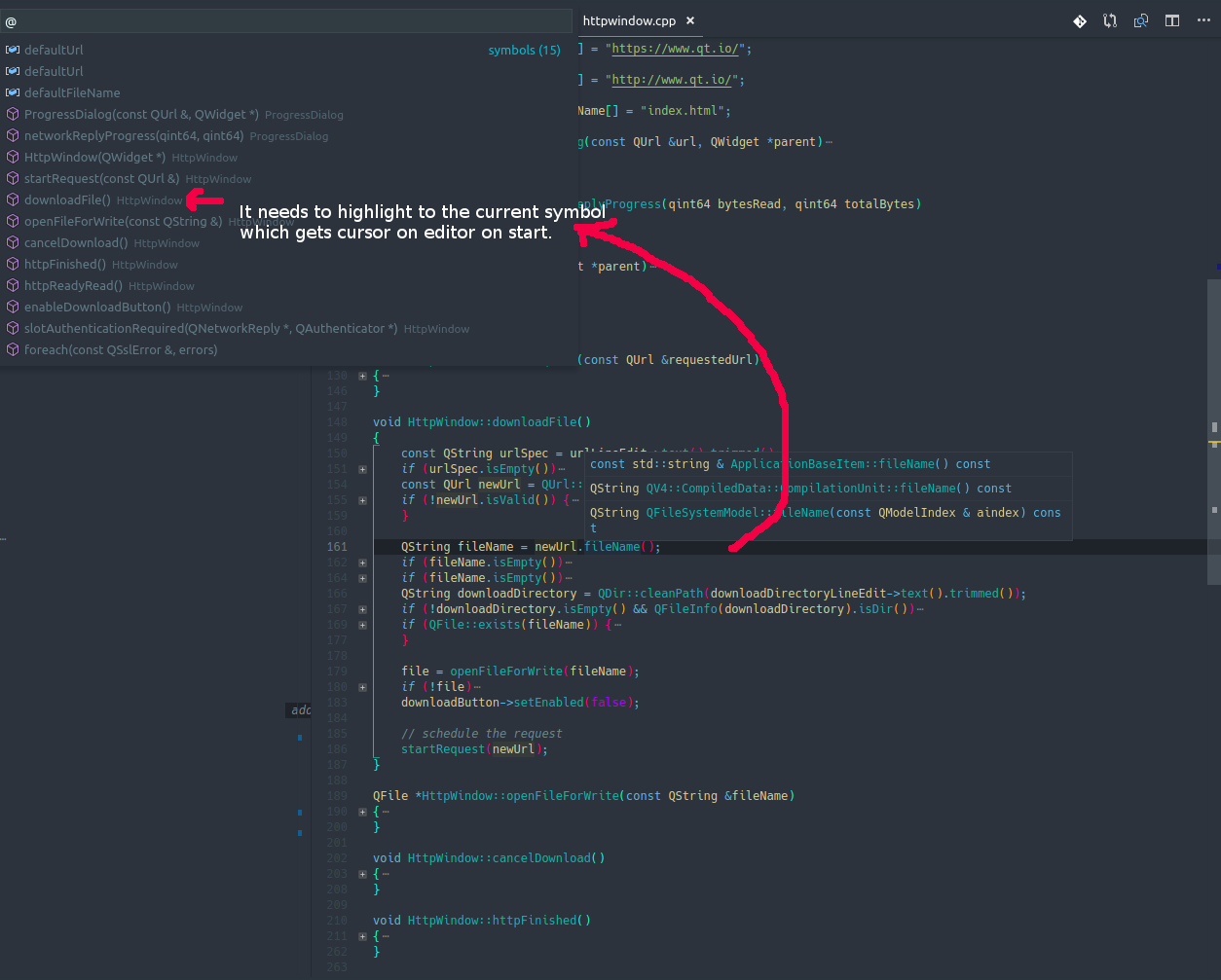 Need highlighting to the symbol there gets cursor · Issue #63306 ...
