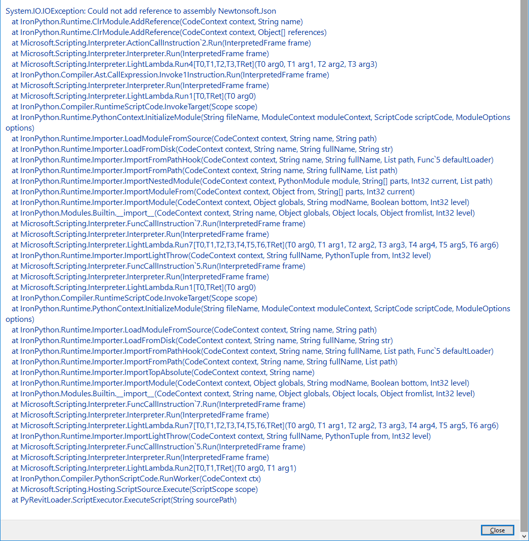 Revit 2013 - IOError: System.IO.IOException: Could not add reference to assembly Newtonsoft.Json ...