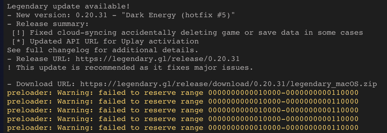 Update built in legendary binary to 0.20.31 cannot add it manually. · Issue #2028 · Heroic-Games ...