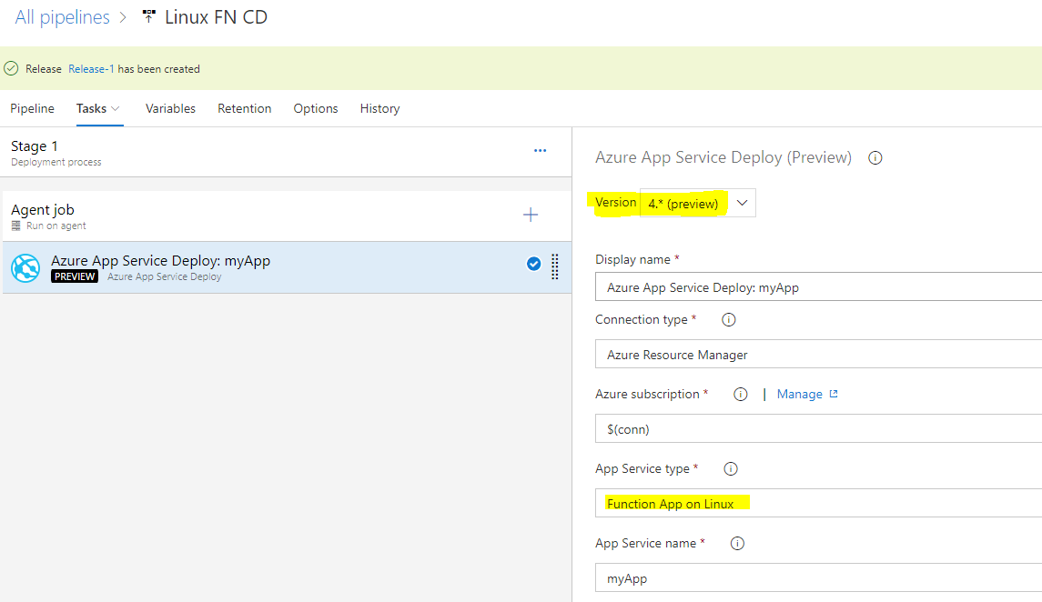 Azure App Service Deploy Function App For Linux · Issue 7637 · Microsoftazure Pipelines