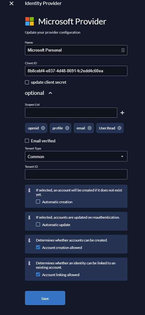 [Bug]: Editing an existing Microsoft IDP doesn't show existing scopes ...