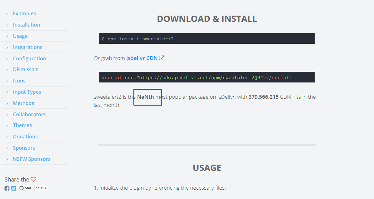Bug in website · Issue #1967 · sweetalert2/sweetalert2 · GitHub
