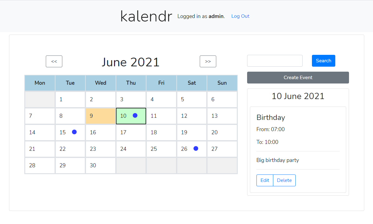 GitHub - conorshort/calendar-app