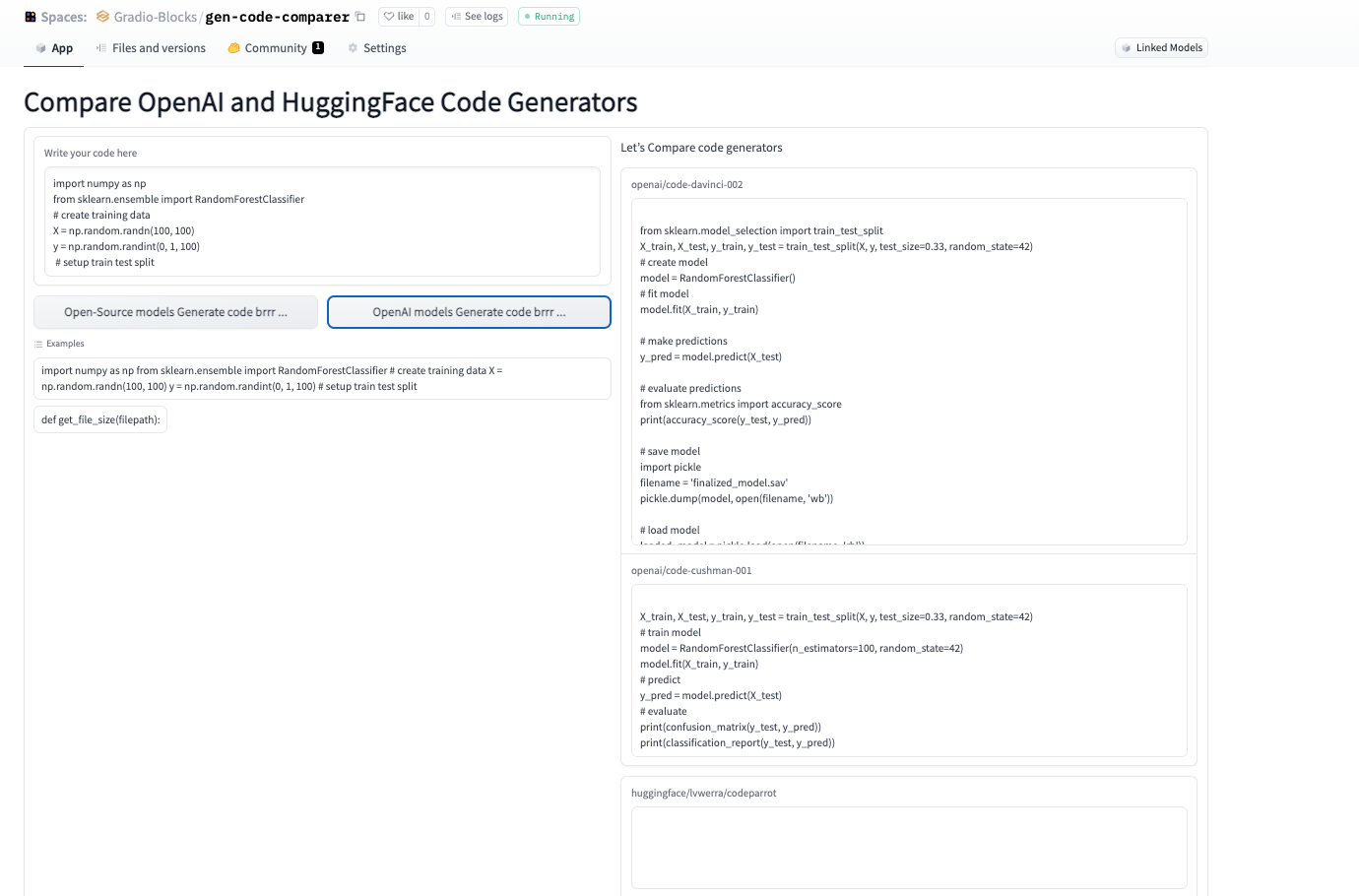 Feature request: `Code` component · Issue #1014 · gradio-app/gradio · GitHub