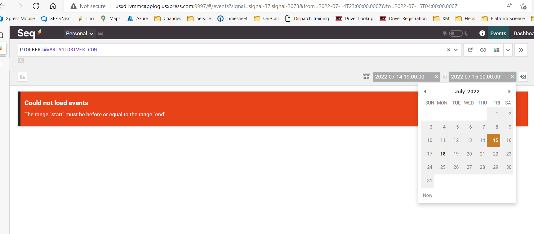 Date Range Start Is Before End But Seq Thinks Otherwise · Issue 1615 · Datalustseq Tickets