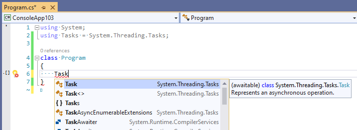 Completion of unimported members stomps on namespace aliases · Issue ...