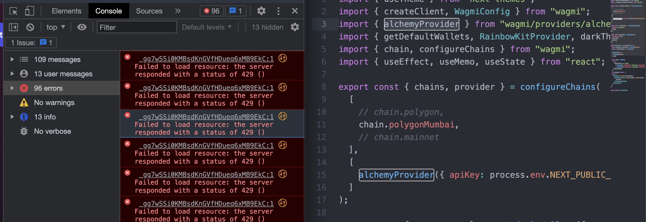 [bug] http POST 429 on console log · Issue #840 · rainbow-me/rainbowkit · GitHub