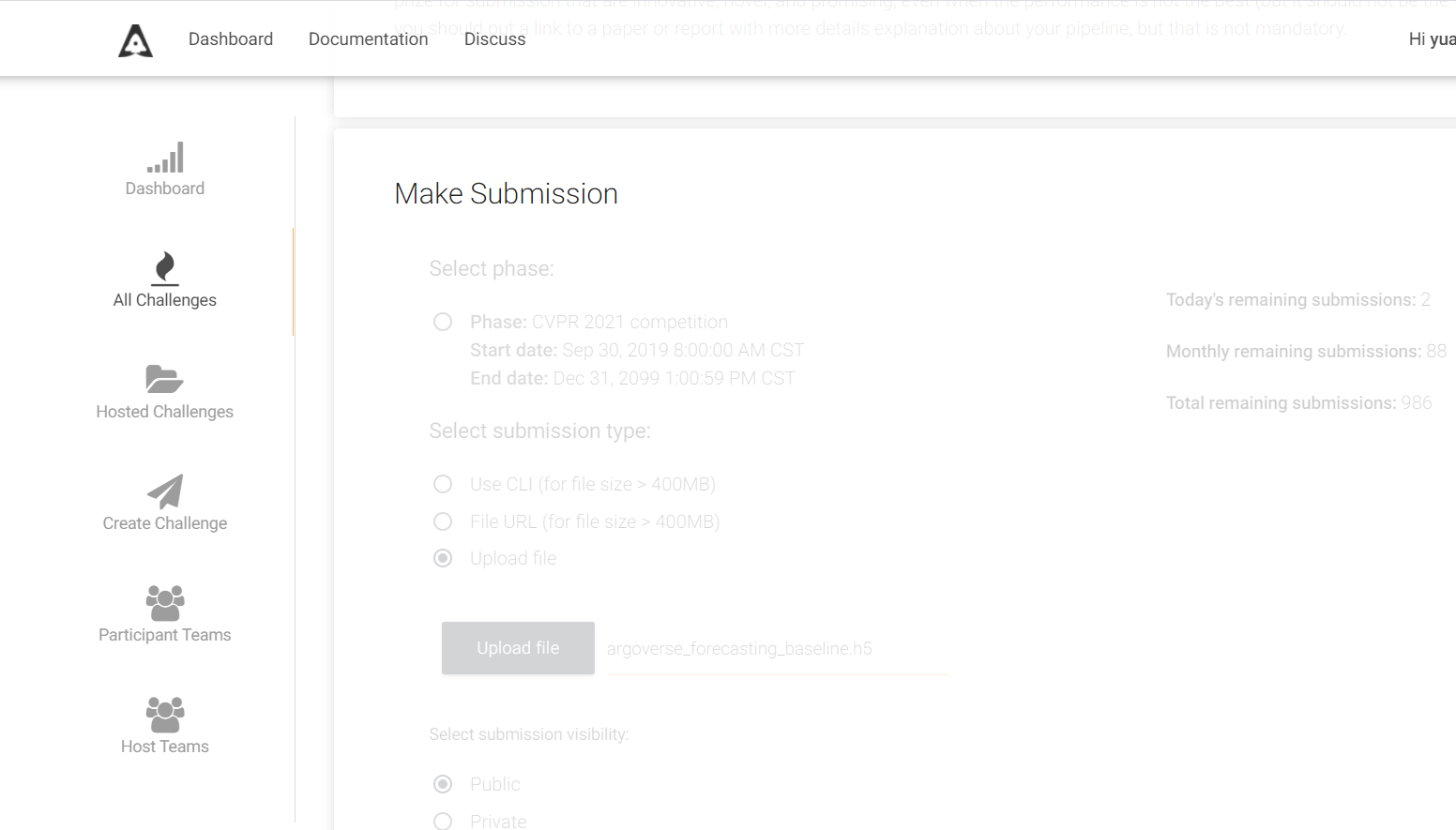 cannot submit result file today - argoverse motion forecasting ...