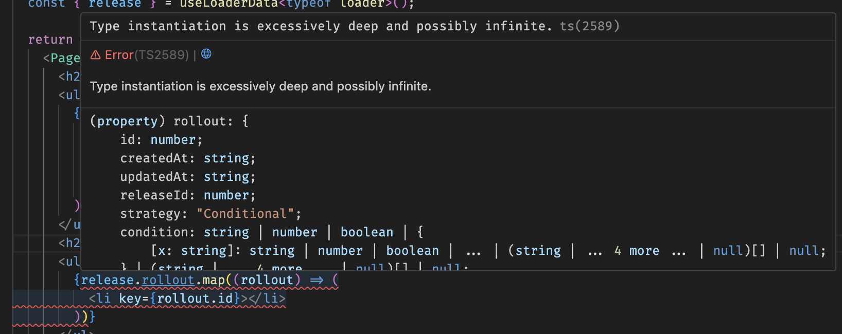 Type Instantiation Is Excessively Deep And Possibly Infinite When Using Json Field · Issue
