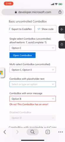 ComboBox: iOS focusing on Text Input after tapping dropdown button ...