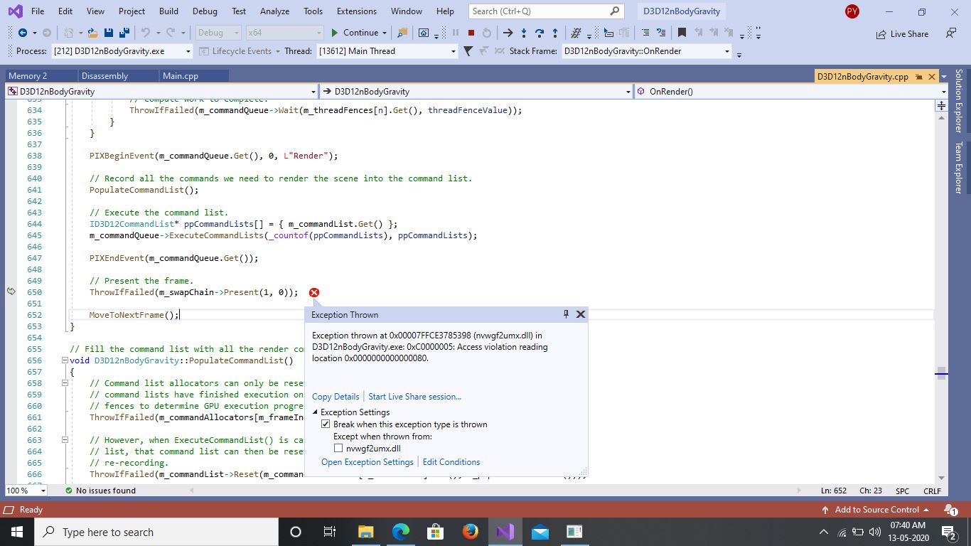 access violation while building D3D12nBodyGravity · Issue #630 · microsoft/DirectX-Graphics ...