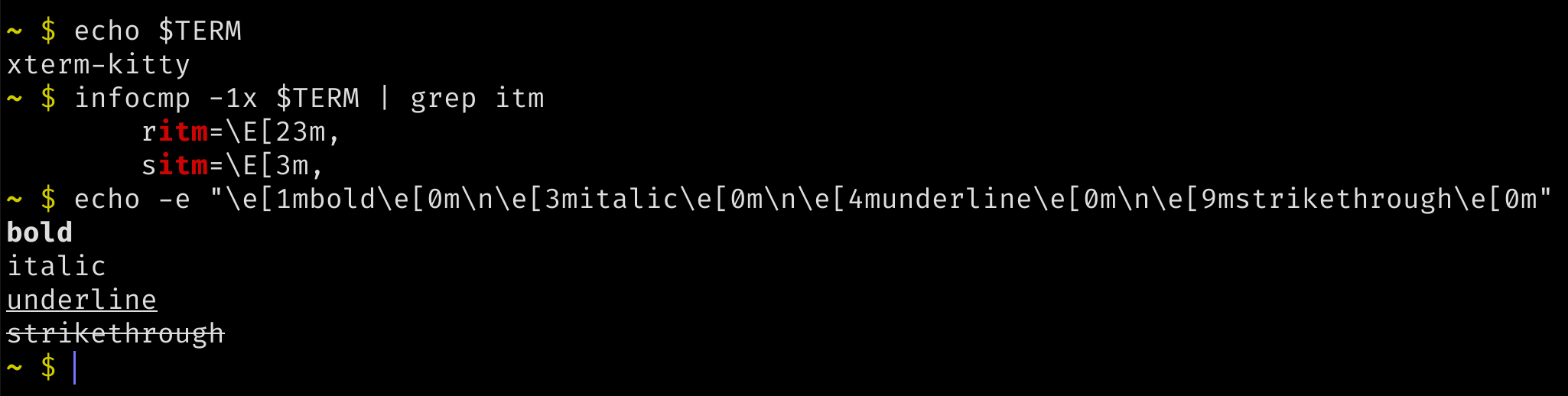 Italics not rendered · Issue #1648 · kovidgoyal/kitty · GitHub
