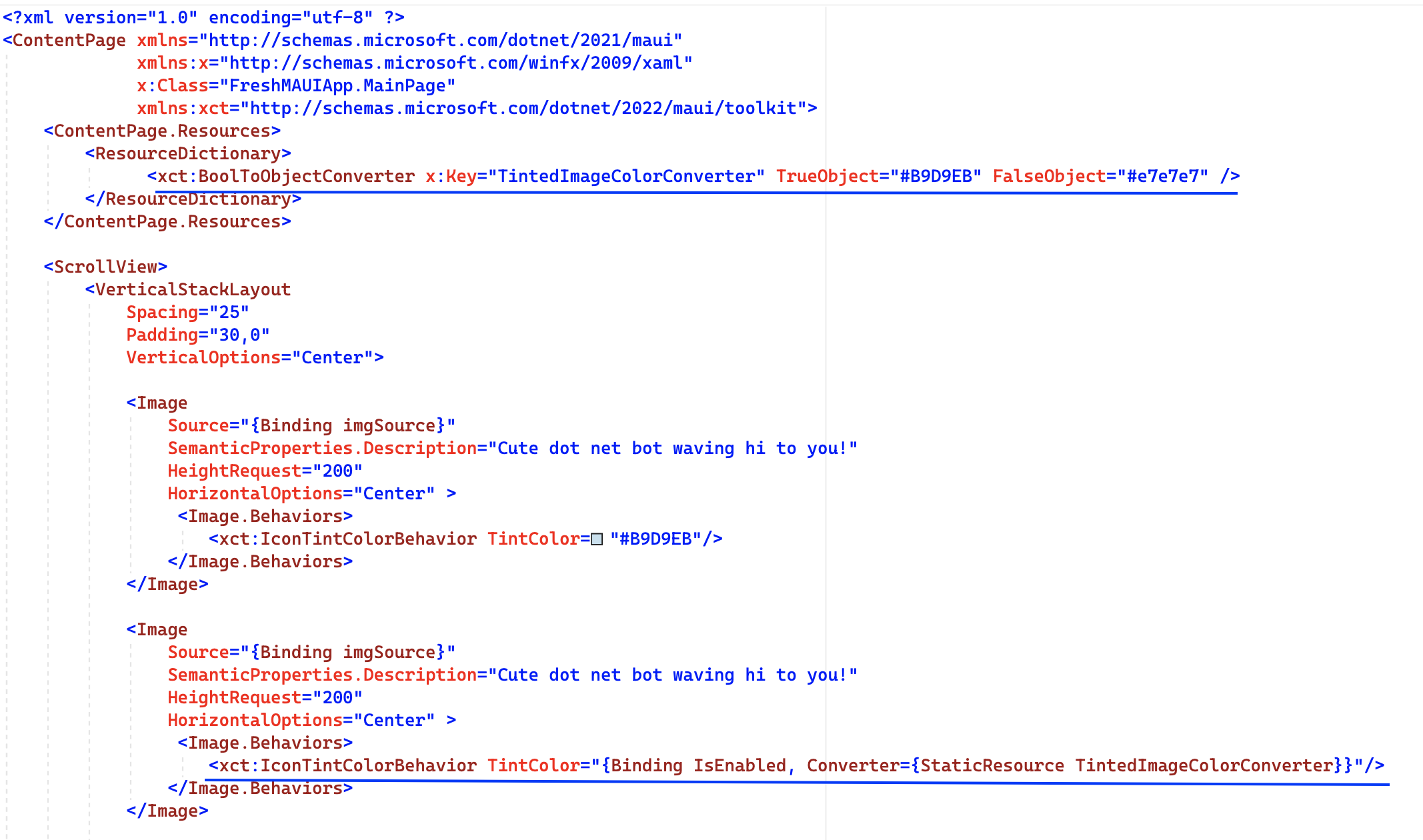 BoolToObjectConverter doesn't work with IconTintColorBehavior In ...