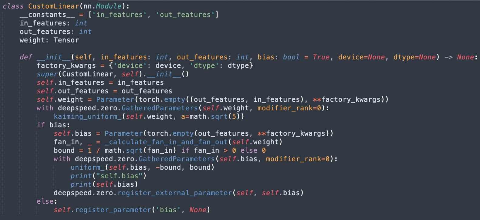 [bug] Bias As Nn Parameter Can T Use Gatheredparameters To Get The Model Weight Under The Zero3