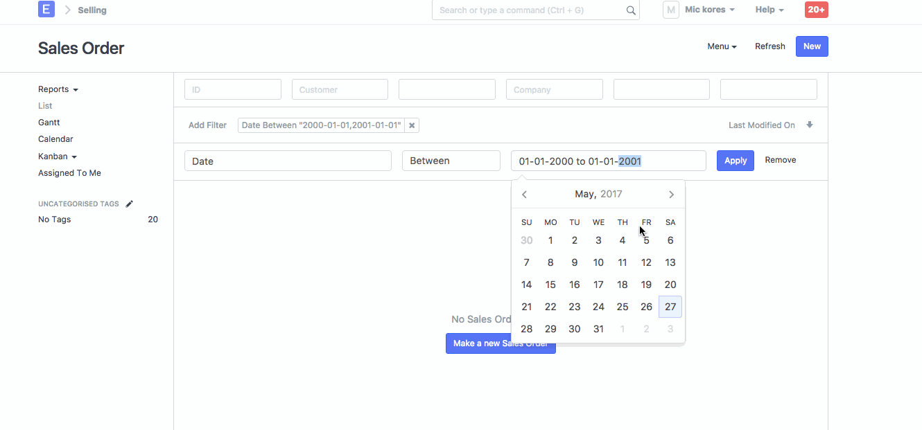 Date Filter Not Working Properly · Issue 9694 · Frappeerpnext · Github 