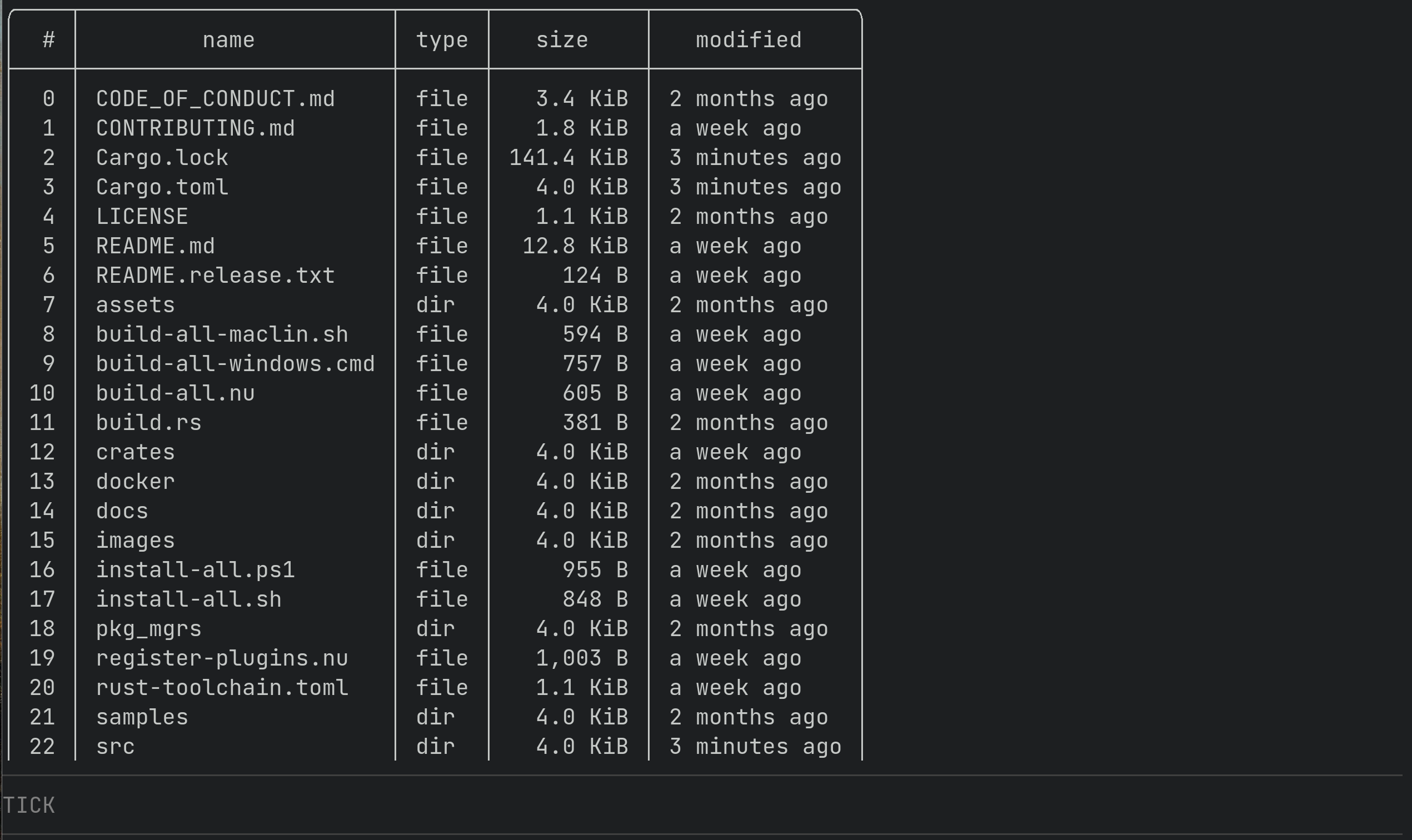 `table -e`: A subvalue, {record 5 fields}, is displayed as completely truncated in `-e` view ...