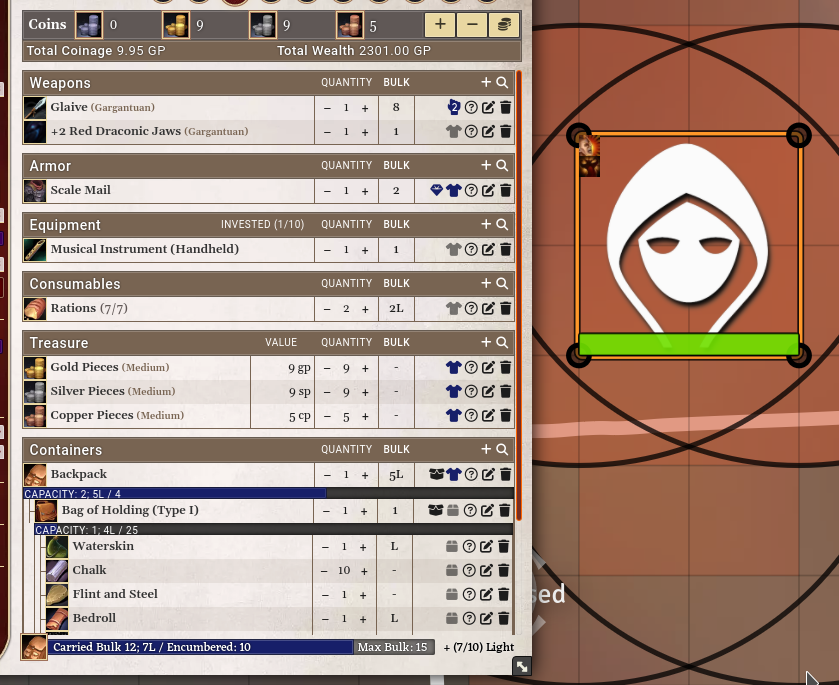 `resizeEquipment` option of CreatureSize rule element doesn't treat small creatures as medium ...