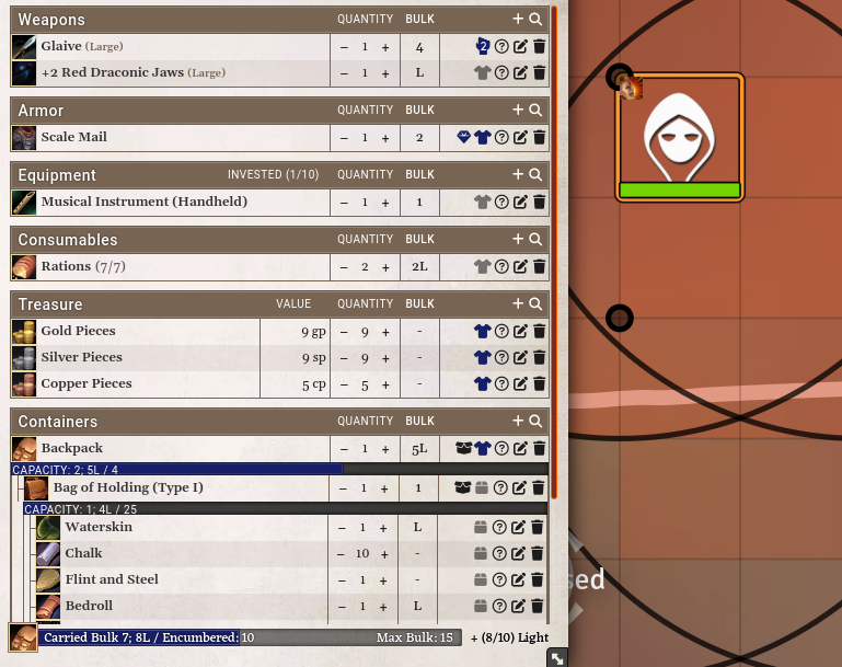 `resizeEquipment` option of CreatureSize rule element doesn't treat small creatures as medium ...