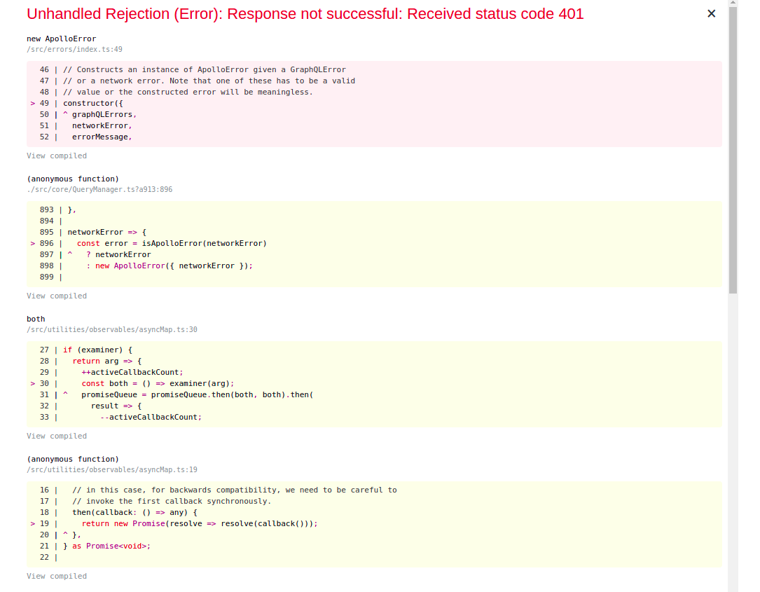 [ra-data-graphql-simple] Http 401 error is not redirecting to login page · Issue #2983 ...