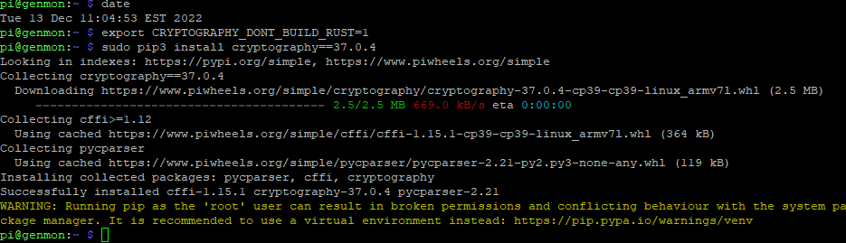 genmon test: No module named 'cryptography' · Issue #829 · jgyates ...