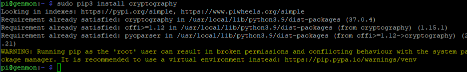 genmon test: No module named 'cryptography' · Issue #829 · jgyates ...