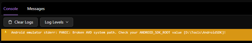 Android emulator stderr: PANIC: Broken AVD system path · Issue #3119 ...