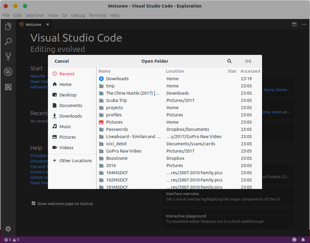 Open file/Open folder shows an empty dialog box · Issue #63713 · microsoft/vscode · GitHub