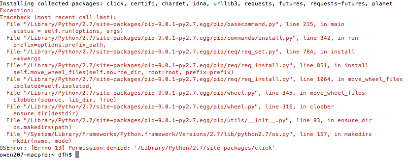 difficulty installing on mac · Issue #134 · planetlabs/planet-client-python · GitHub