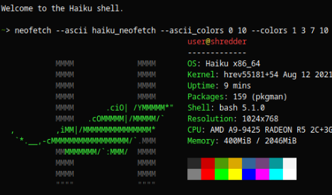 Fix Haiku OS ASCII logo · Issue #1812 · dylanaraps/neofetch · GitHub