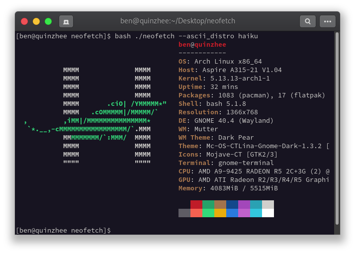 Fix Haiku OS ASCII logo · Issue #1812 · dylanaraps/neofetch · GitHub
